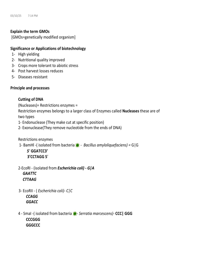 Explain The Term GMOs | PDF