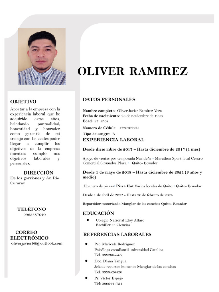 CV Oliver Ramirez | PDF