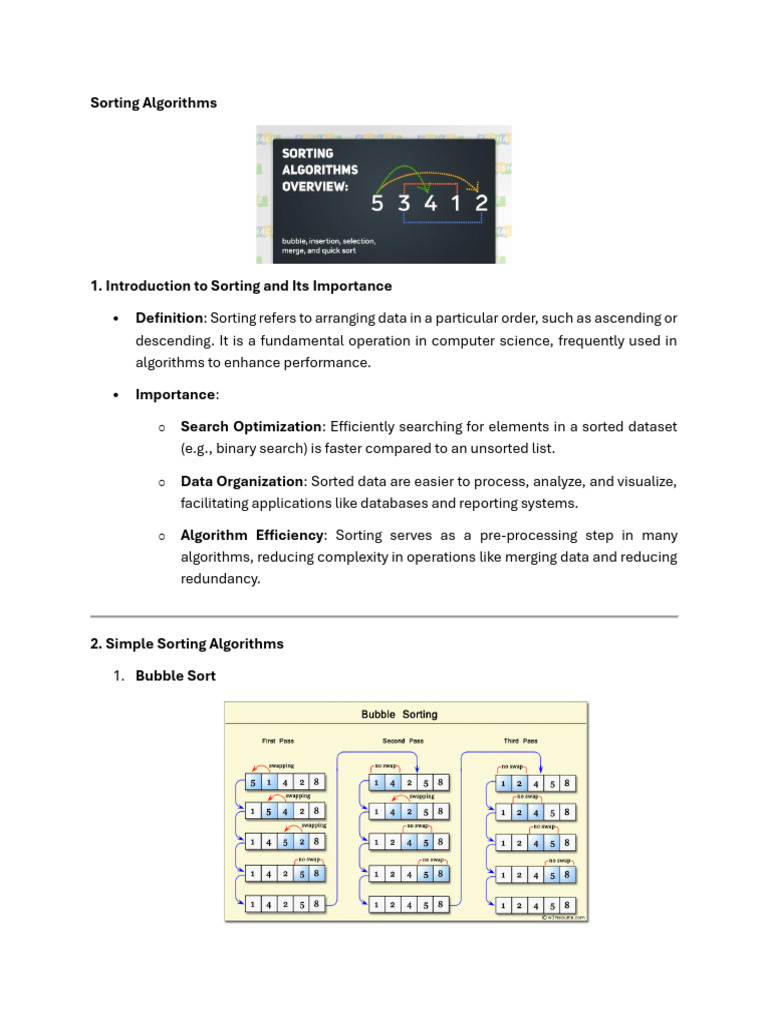 Sorting Algorithms | PDF | Algorithms And Data Structures | Algorithms