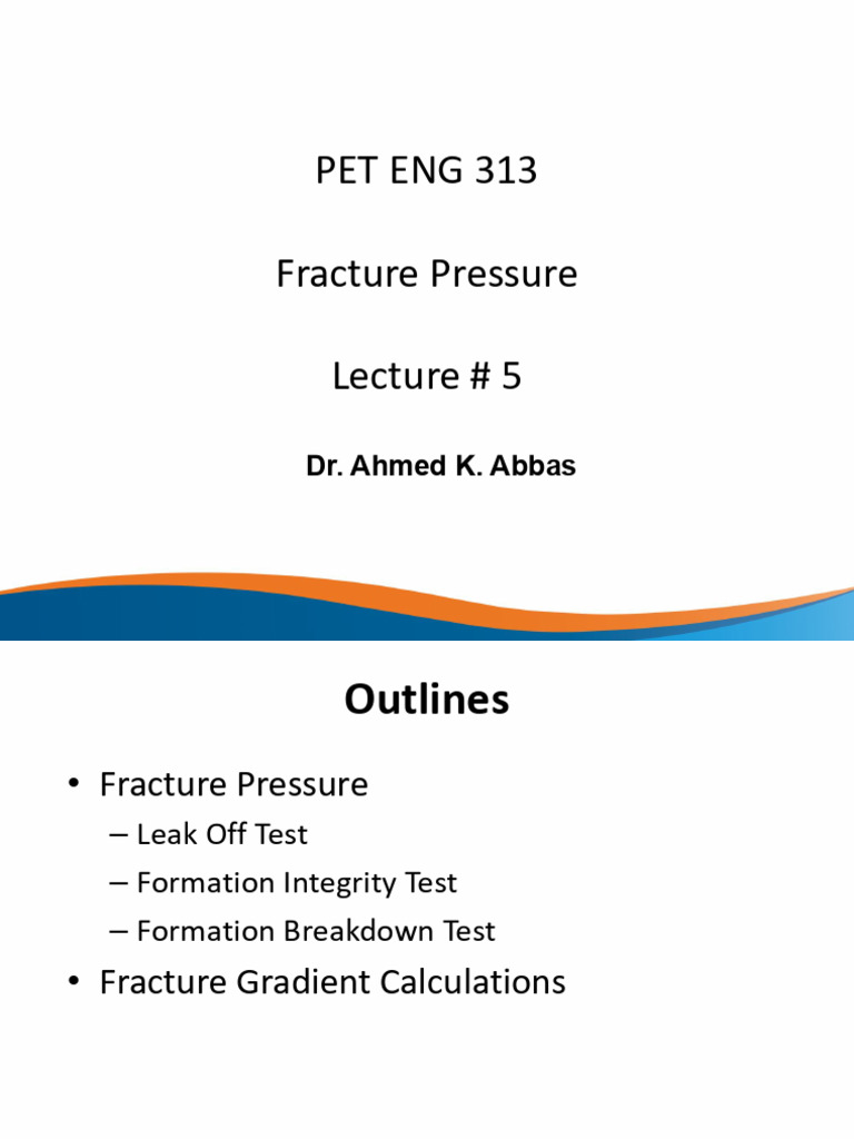 Lecture 5 - Fracture Pressure | PDF | Casing (Borehole) | Pressure