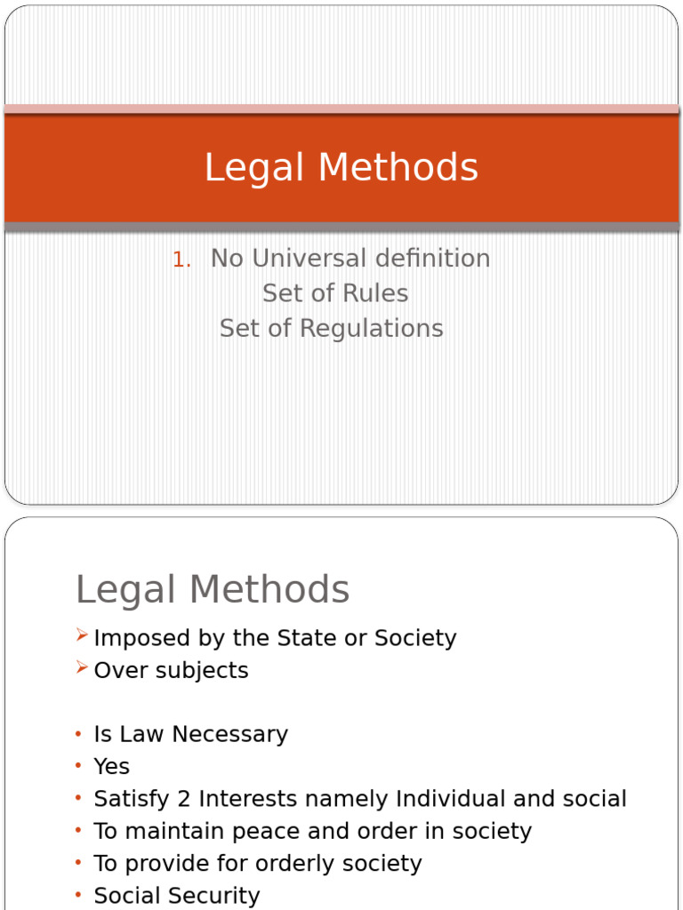 Legal Methods Slides | PDF