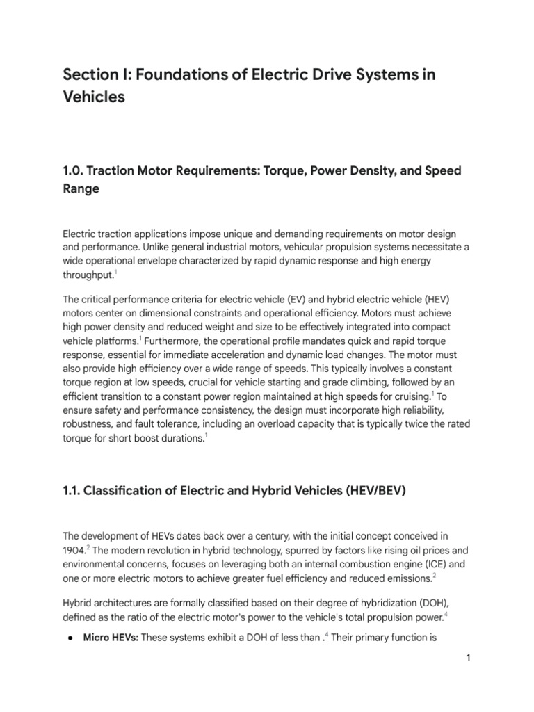 Electric Drive Systems in Vehicles Explained | PDF | Electric Motor ...
