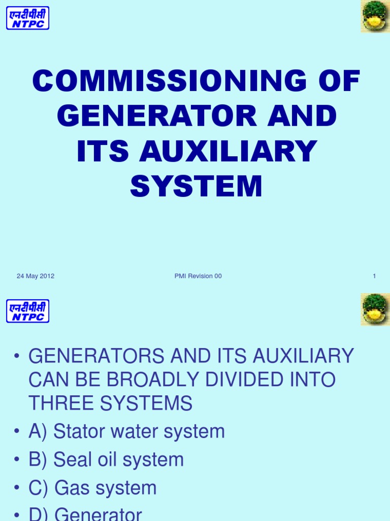 Commissioning Generators and Its Auxiliary System | PDF | Electric ...