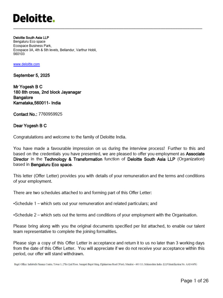 Offer Letter | PDF