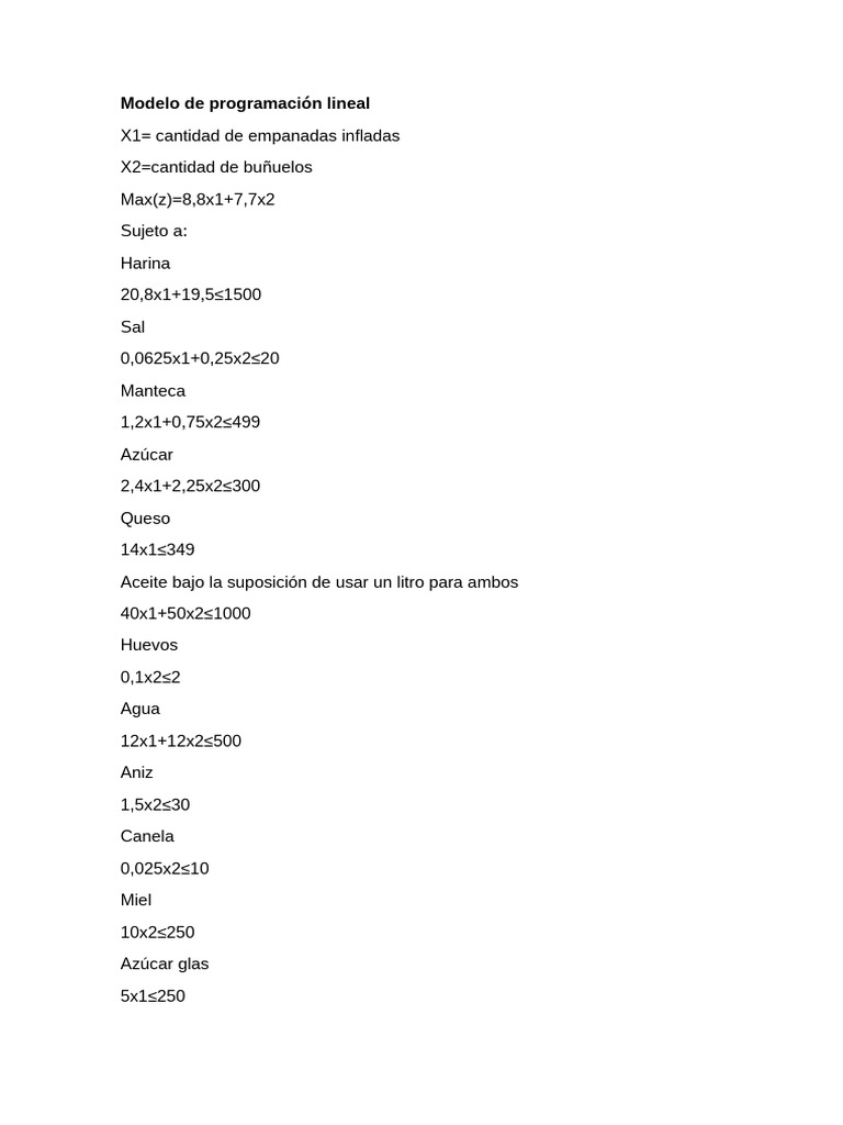 Modelo de Programación Lineal | PDF