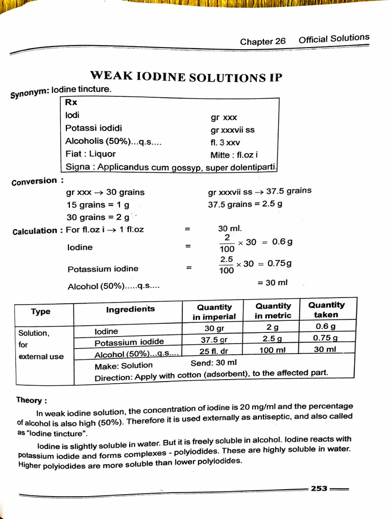 Weak Iodine Solution | PDF | Iodine | Ethanol