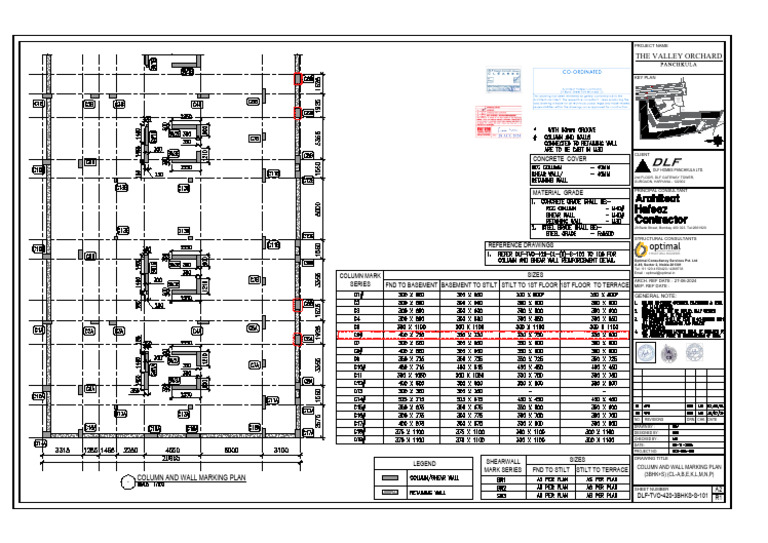 Cluster L - Column and Wall Marking Plan (Dlf-Tvo-420-3bhks-S-101-R1) | PDF