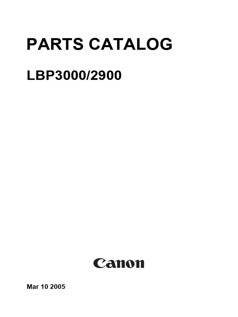 LBP3000/2900 Parts Catalog Guide | PDF | Manufactured Goods | Equipment