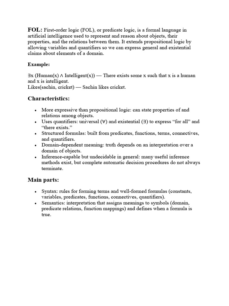 Ai 6 | PDF | First Order Logic | Interpretation (Logic)