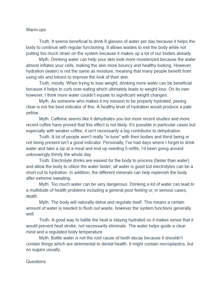 Case Study - Google Docs | PDF | Water | Dehydration