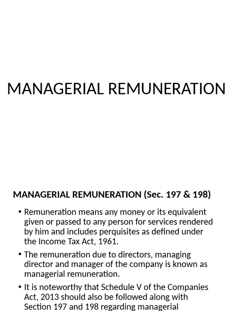 Managerial Remuneration | PDF | Expense | Depreciation