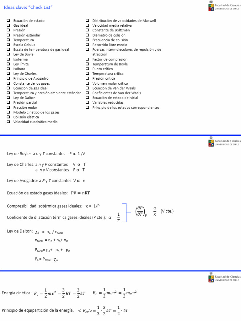 Check List Gases | PDF | Gases | Mecánica de Medios Continuos