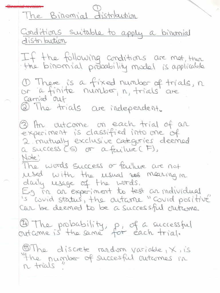 Special Discrete Binomial Distribution Handout 5 | PDF