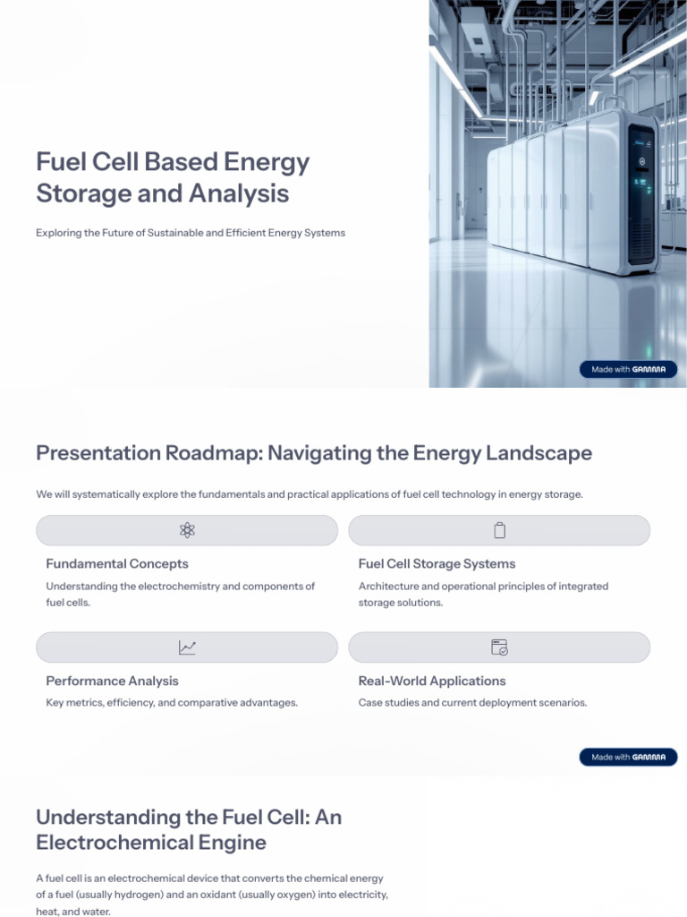 Fuel Cell Based Energy Storage and Analysis | PDF | Energy Storage ...