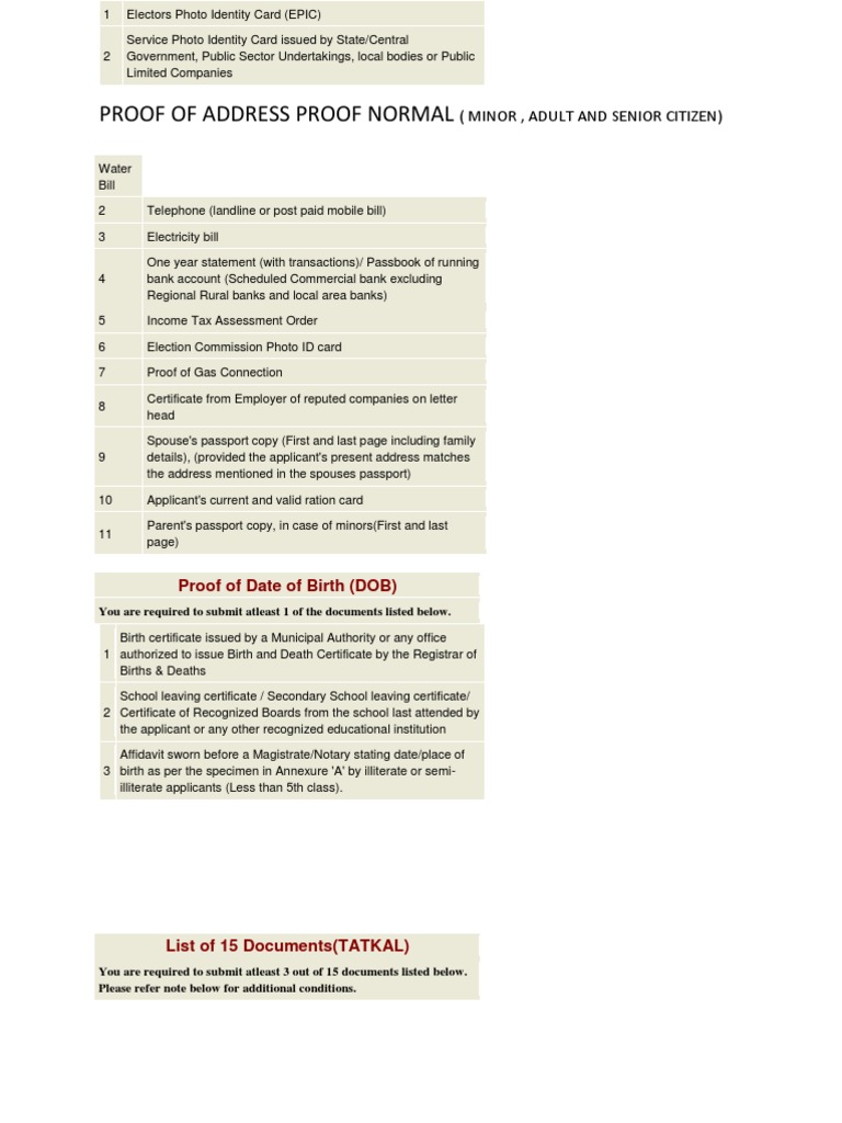 Proof of Address Proof Normal | PDF | Identity Document | Official ...