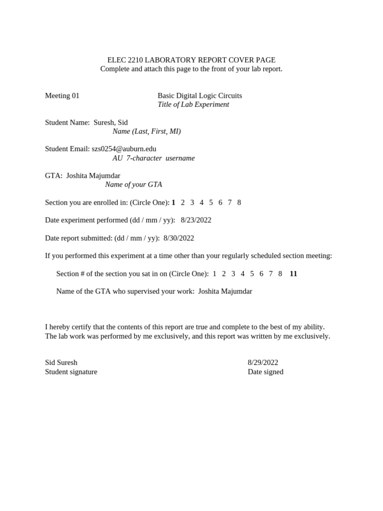 Lab 1 Report | PDF | Logic Gate | Electronic Circuits
