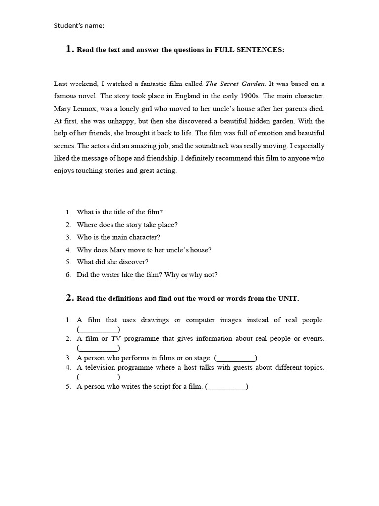 Exercises To Practice Starter Unit and Unit 1 | PDF