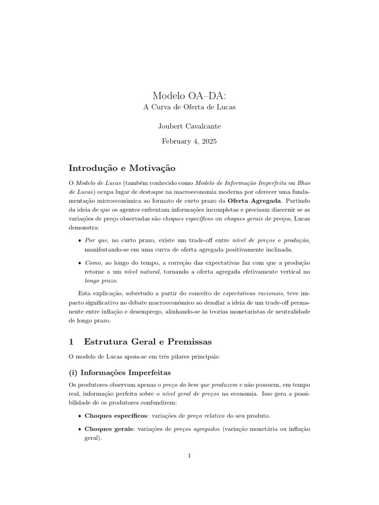 Lucas Supply Curve | PDF | Macroeconomia | Economia