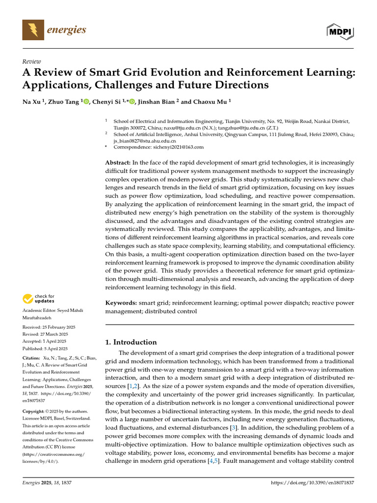 A Review of Smart Grid Evolution and Reinforcement | PDF | Distributed ...