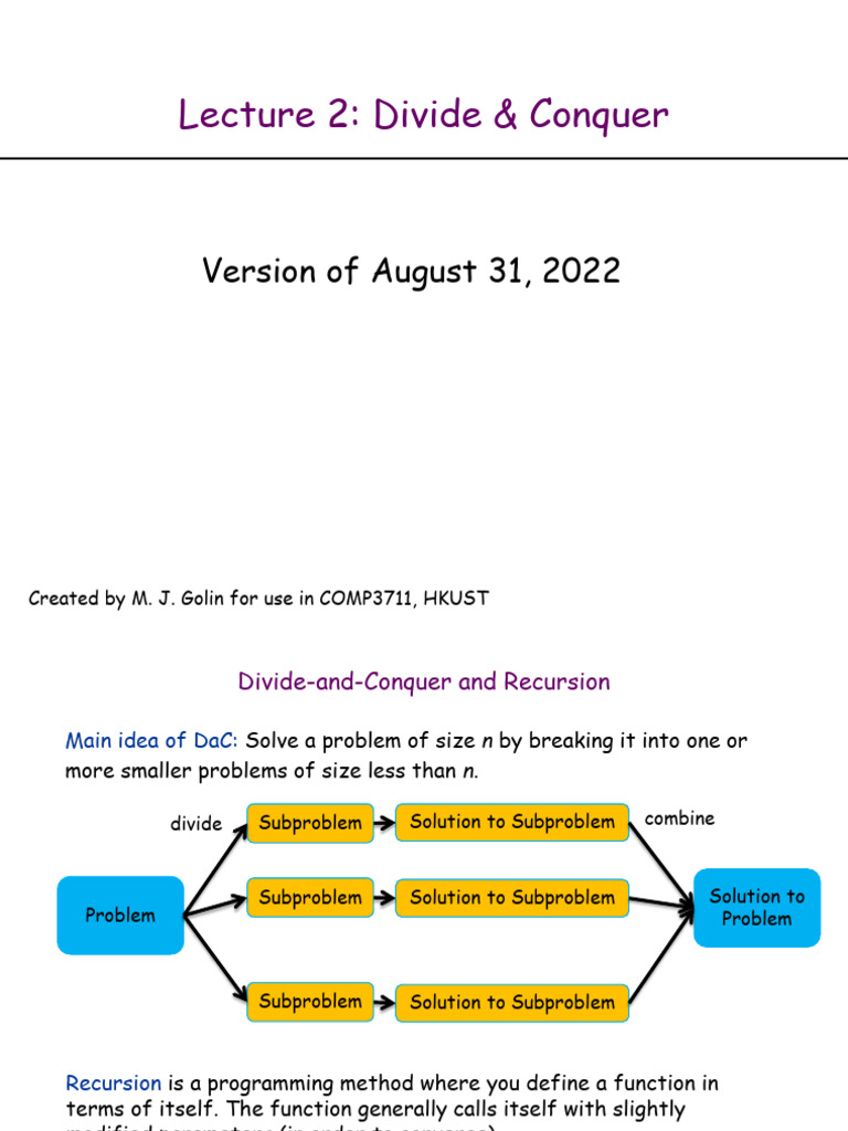 02 Divide and Conquer (2) | PDF | Applied Mathematics | Theoretical Computer Science