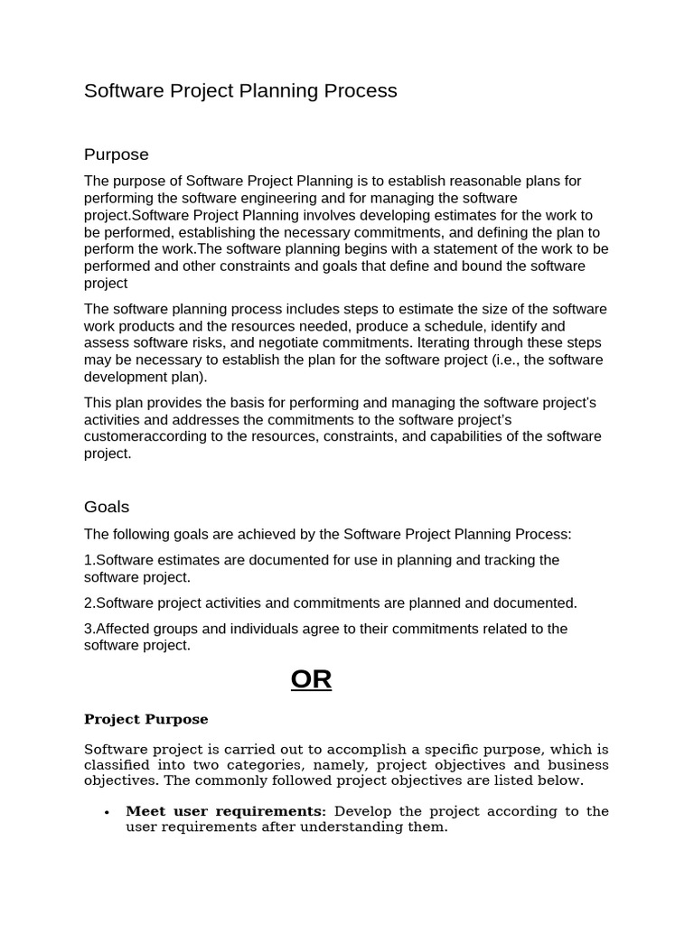 Project Planning Objectives | PDF