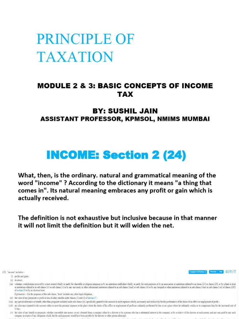 Principle of Taxation Module 2 & 3 | PDF | Income Tax | Taxes