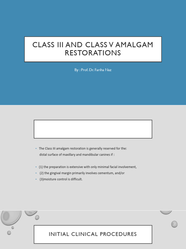 Class III Amalgam Restoration Techniques | PDF | Tooth | Mouth