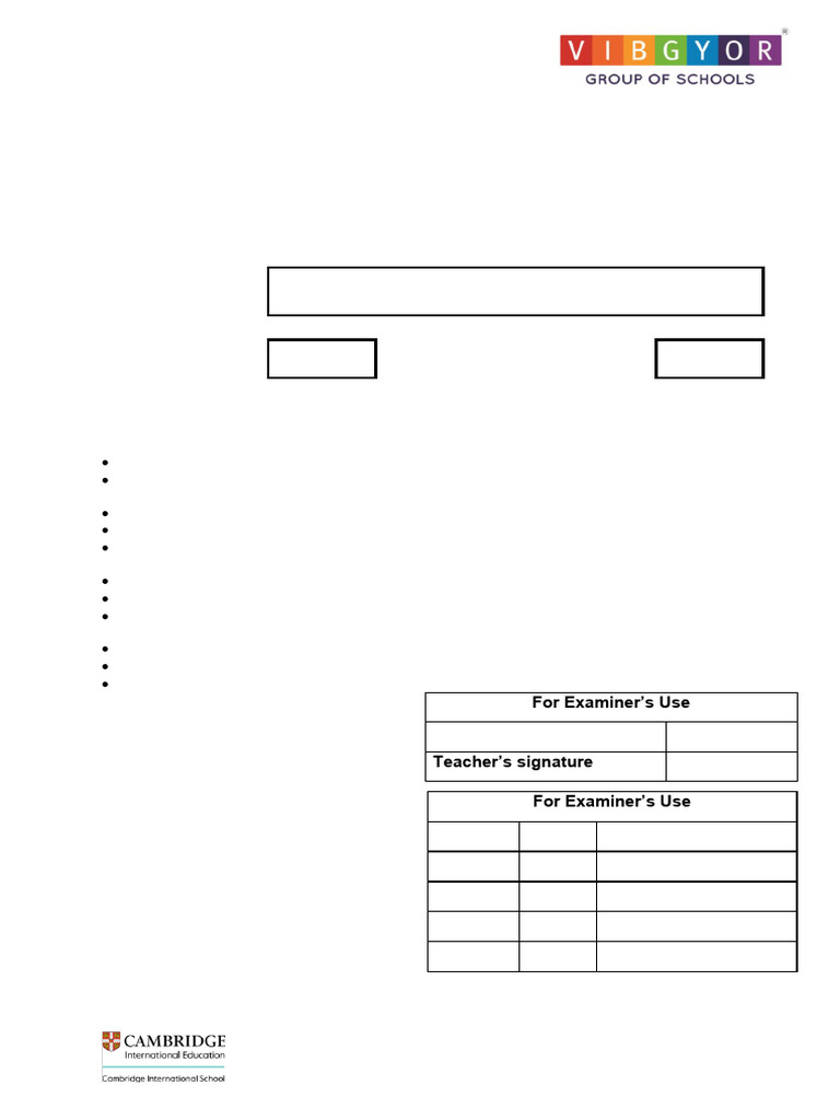 CIE Gr9 Chem T1 Sample Paper P2!25!26 | PDF | Chemical Reactions ...