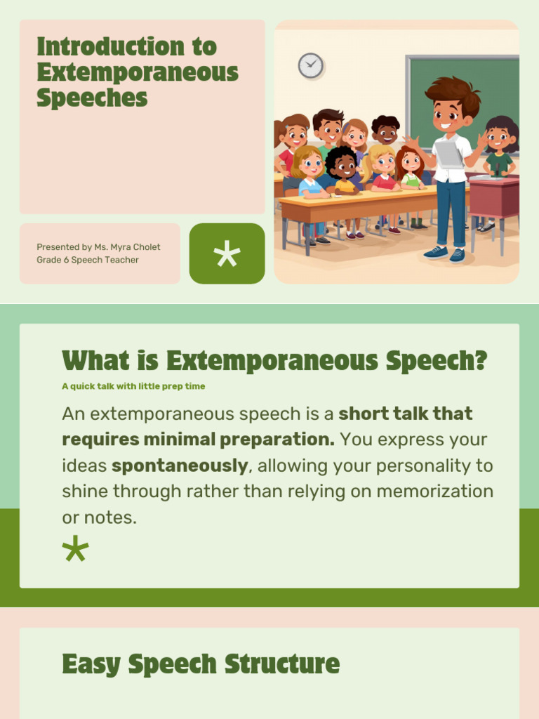 Presentation Introduction to Extemporaneous Speeches 1 (1) | PDF ...