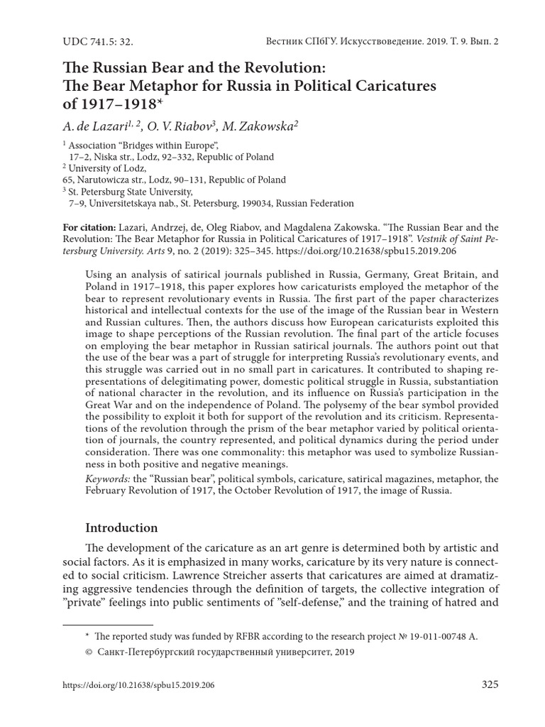 The Russian Bear and The Revolution The Bear Metaphor For Russia in ...