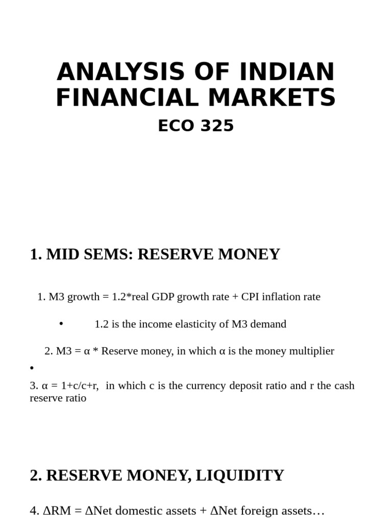 Eco 325 Lec 12 Mid Sems 2 | PDF | Reserve Bank Of India | Money