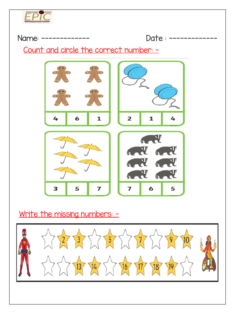 Numbers Up To 20 | PDF
