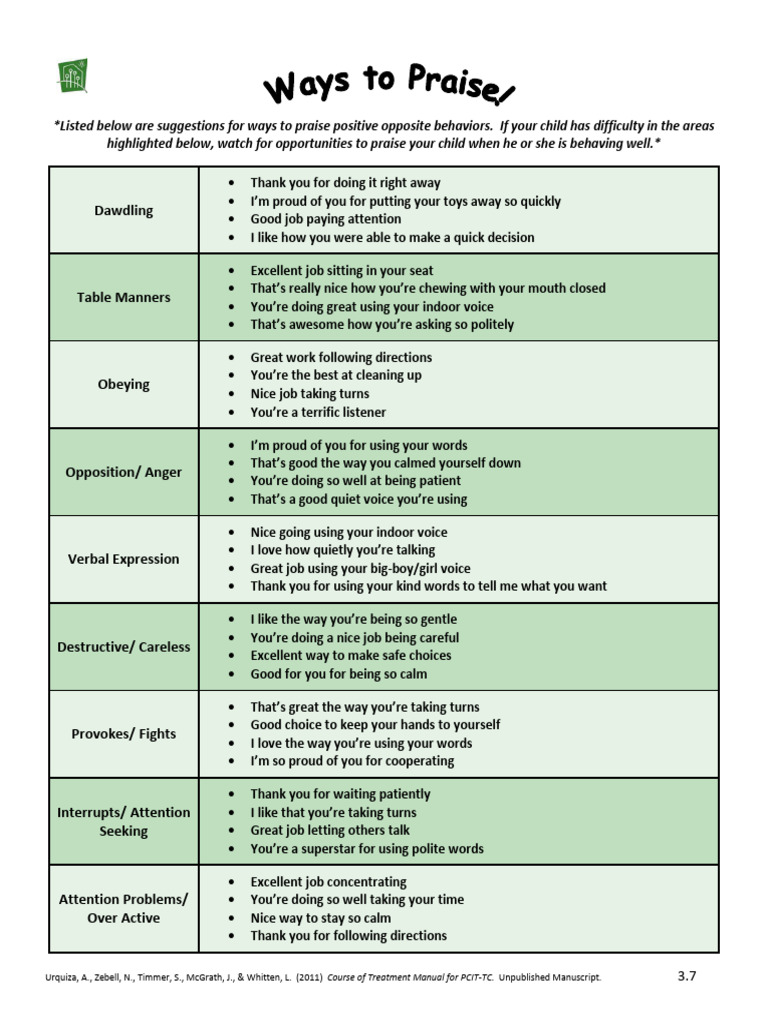 Special Time Praise | PDF | Behavioural Sciences | Psychological Concepts