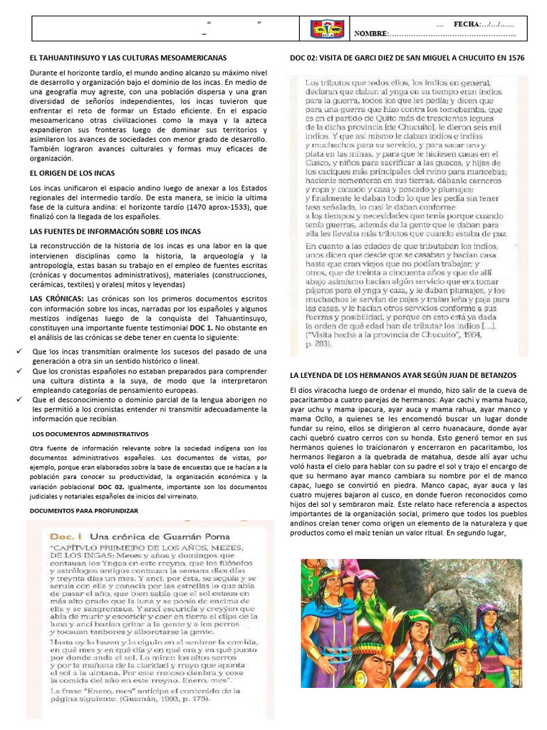 Incas y Mesoamérica: Historia y Cultura | PDF | Imperio Inca | Andes
