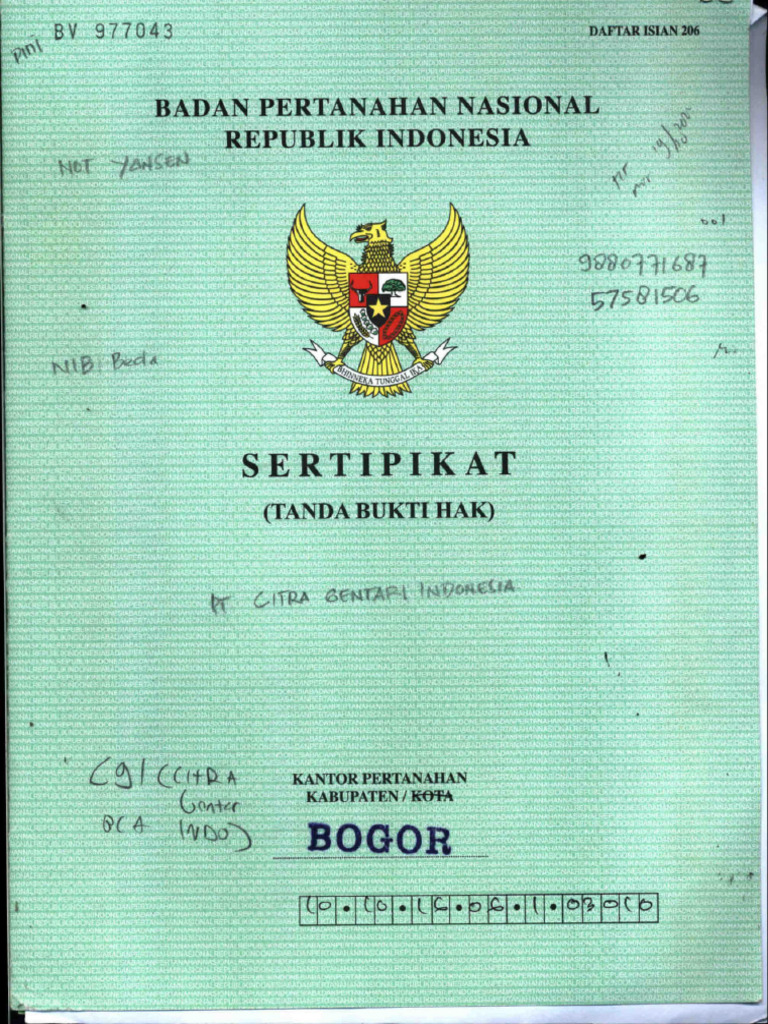 SHM No 3010 Wanaherang - SHM No 3010 Wanaherang - Tanah Cikuda | PDF