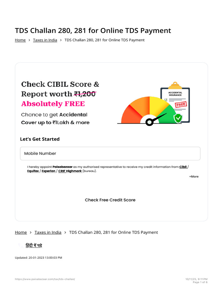 Online TDS Challan 281 Guide | PDF | Taxes | Payments
