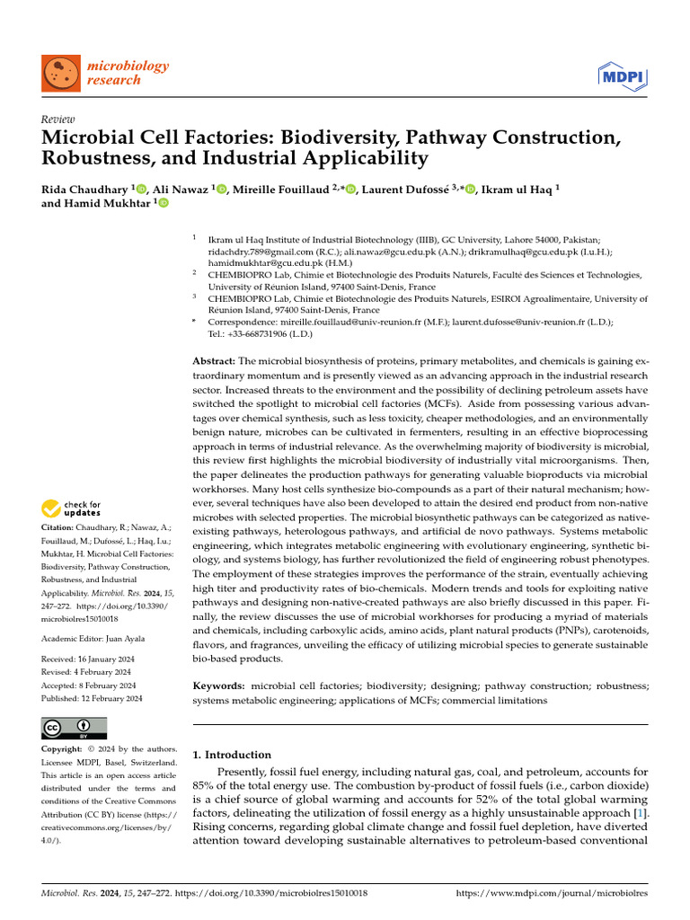 Microbial Cell Factories - Bio - Microbiolres-15-00018 | PDF ...