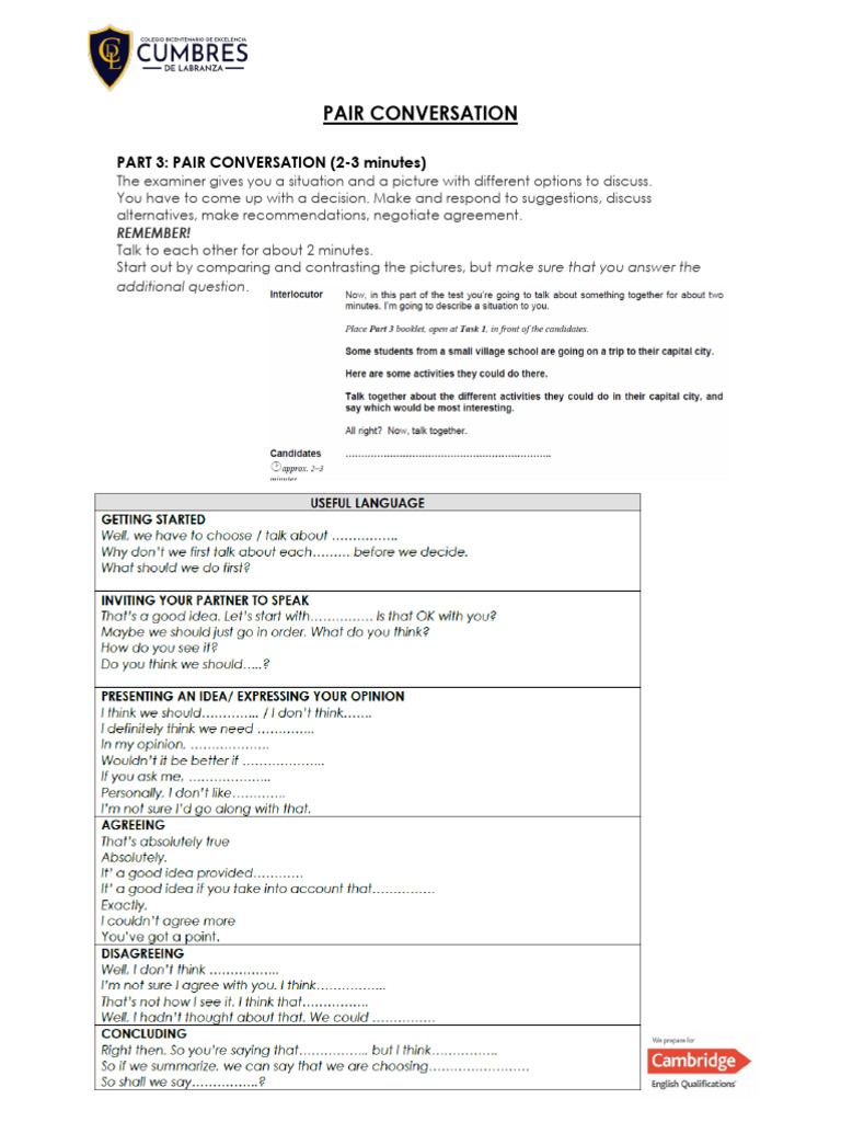 Pair Conversation Guidelines | PDF