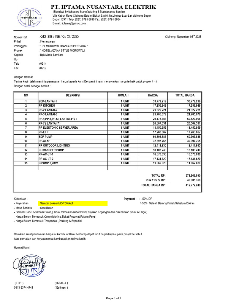 q12-288 ( Panel Lt1 S-d 7,Pp-Ac,Pump,Dll )F-email | PDF