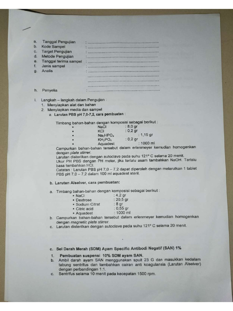 Prosedur HA HI | PDF