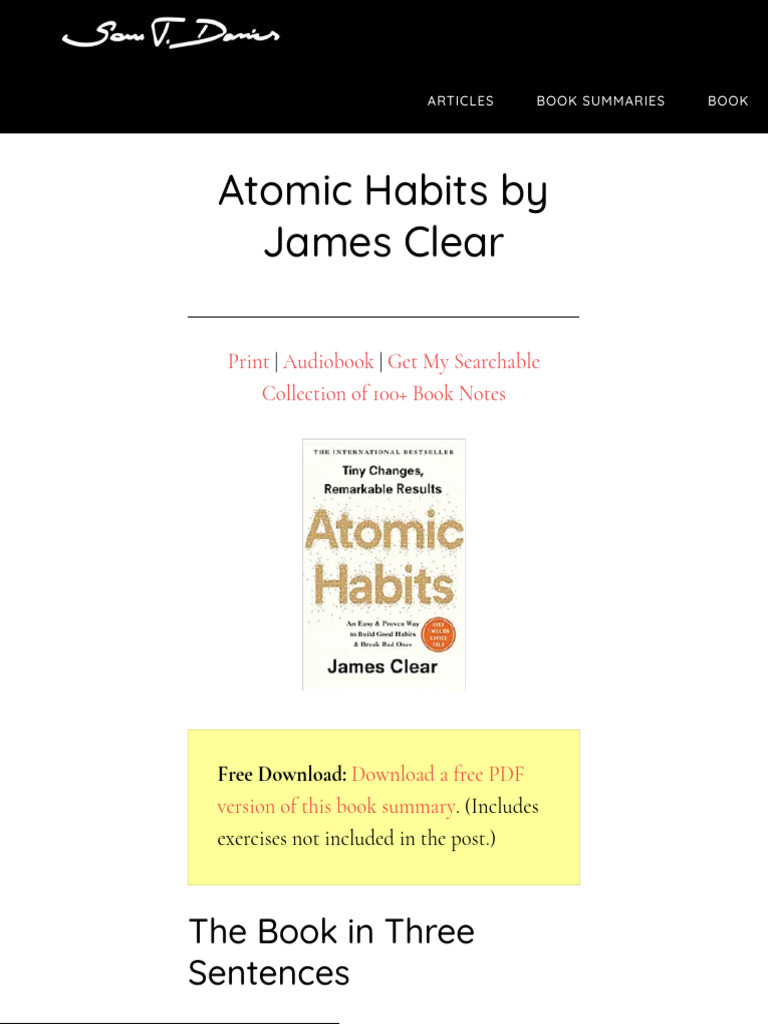 Atomic Habits Summary & Key Insights | PDF | Habits | Motivation