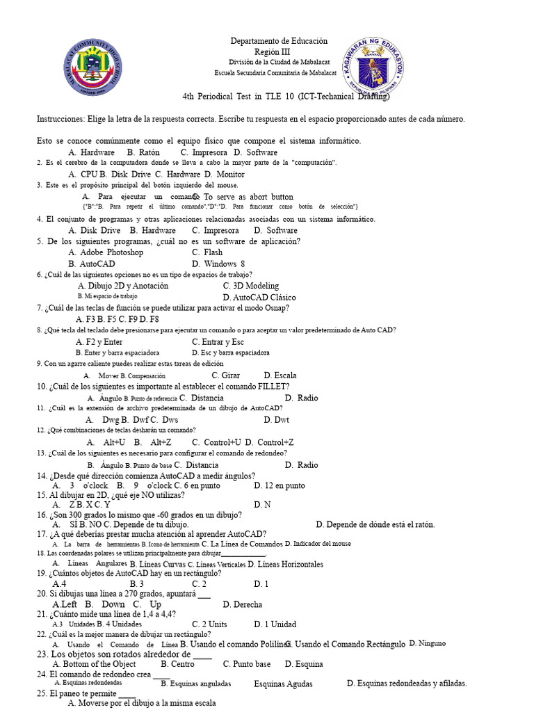 4to PT TLE ICT TD | PDF | Hardware de la computadora | Cad automático