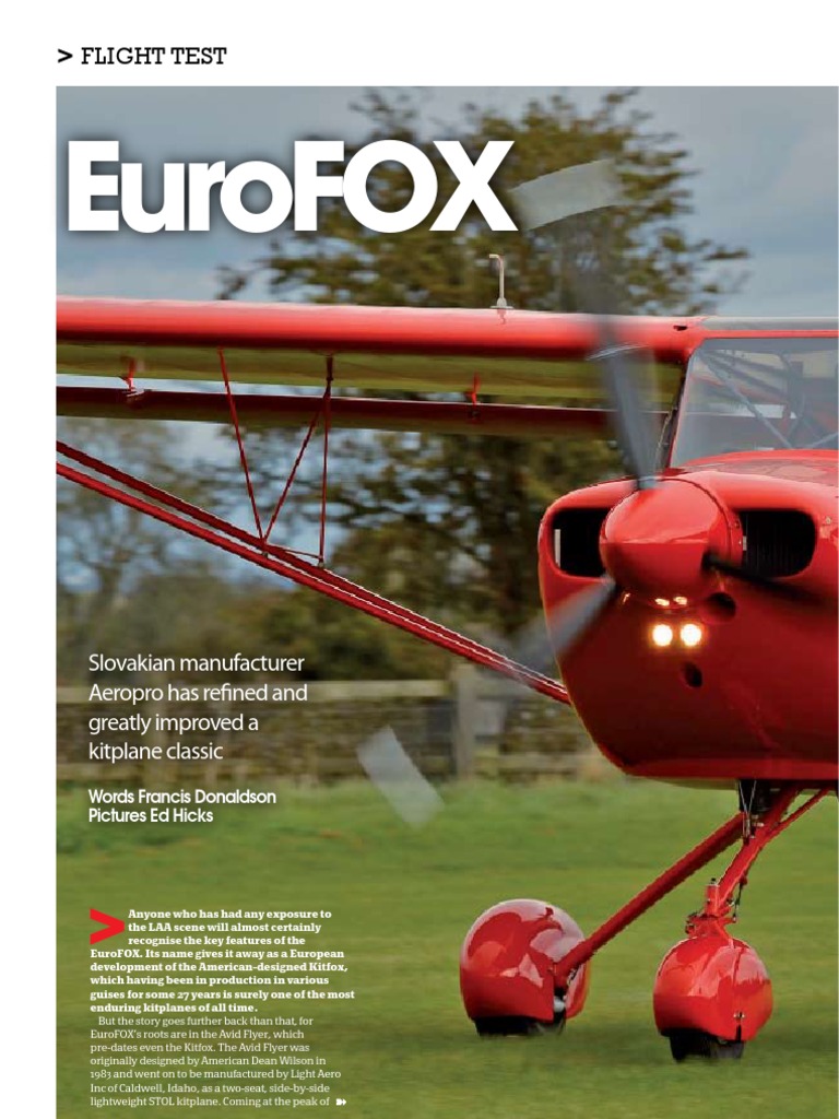 LAA Nov EuroFOX FD Flight Test | PDF | Flight Dynamics (Fixed Wing ...