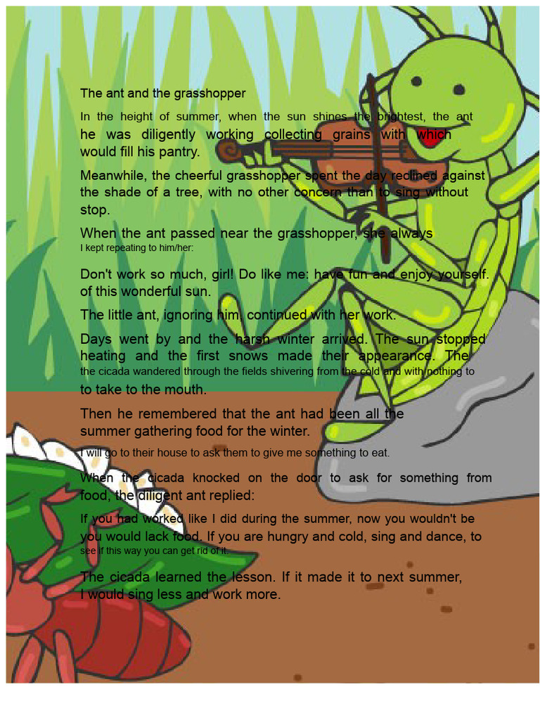 The Grasshopper and The Ant | PDF