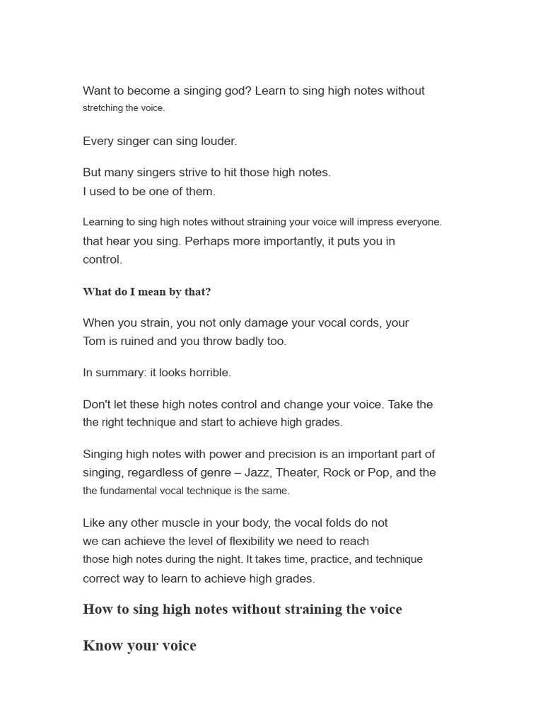 Advanced Vocal Technique PDF | PDF | Human Voice | Singing