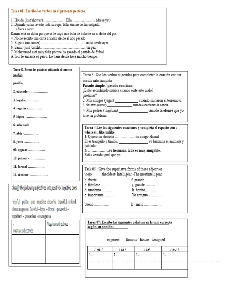 Resumen 4MS - Sec 02 Tareas 2020 | PDF | Lingüística | Gramática