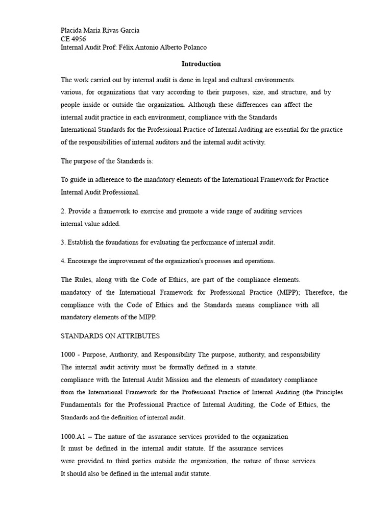 Internal Audit Task | PDF | Internal Audit | Audit