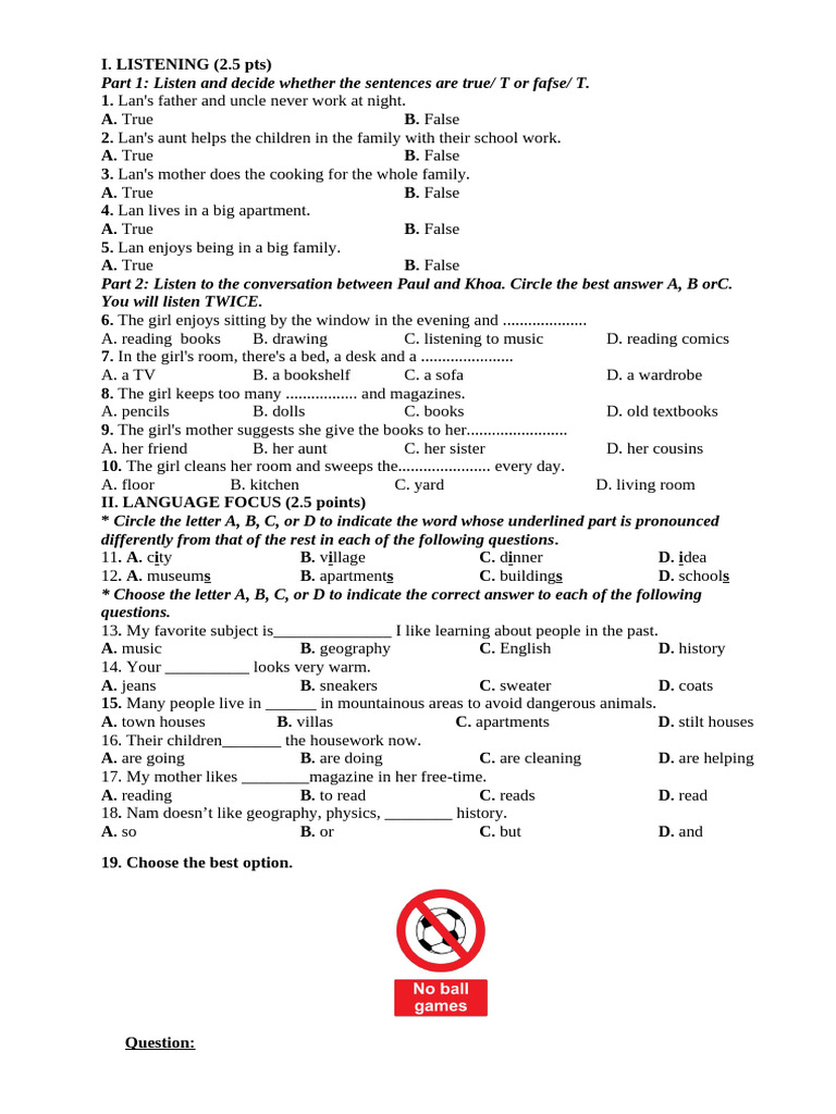 ĐỀ GKI ANH 6 | PDF | Harry Potter