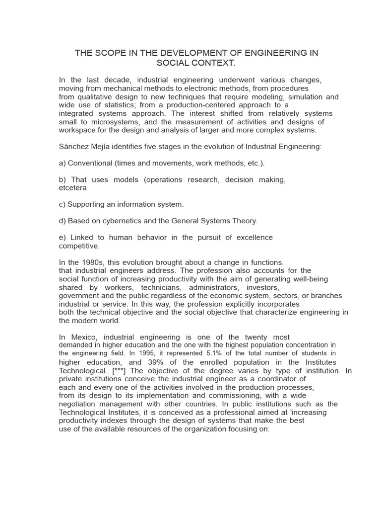 The Scope of Engineering Development in The Social Context | PDF ...