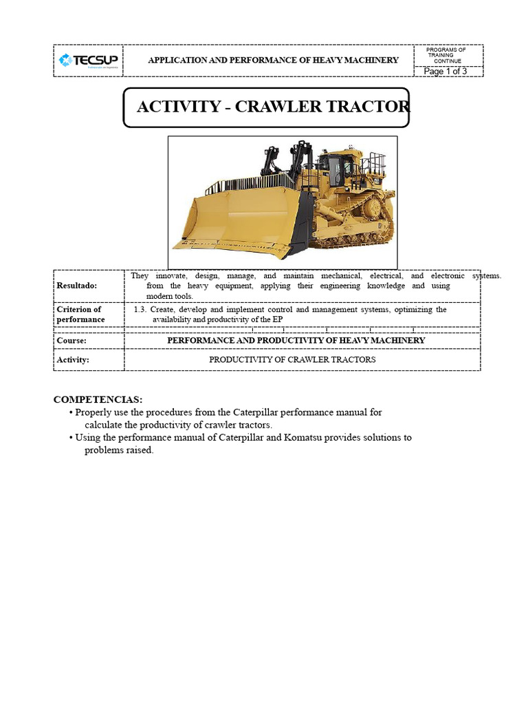 GA01 - Crawler Tractor | PDF | Tractor | Heavy Equipment